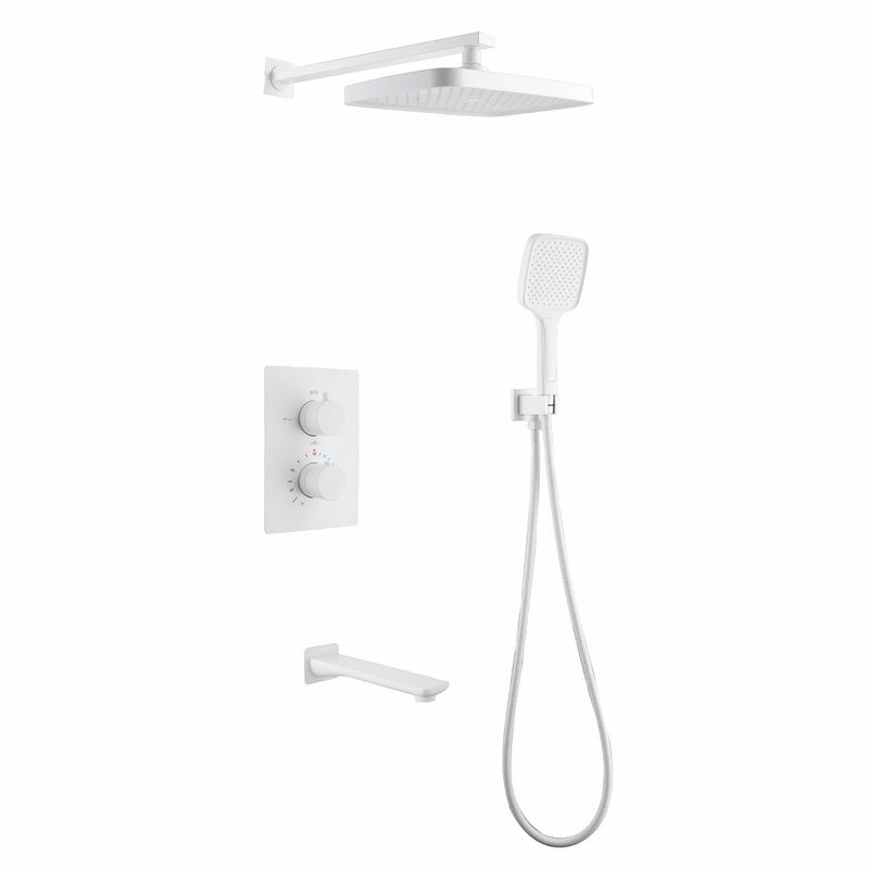 Душевой комплект Abber Weiss Insel AF8050W С внутренней частью, белый