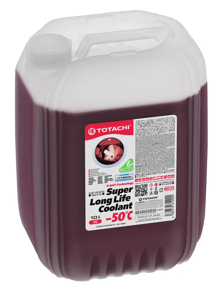 Антифриз Красный TOTACHI SLLC (-50C) 10 л лобридный P-OAT