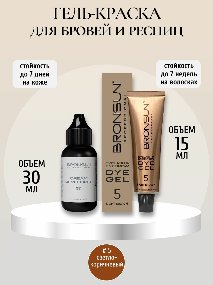 INNOVATOR COSMETICS Краска BRONSUN набор Светло-коричневый #5 15мл/оксидант-молочко 20 мл