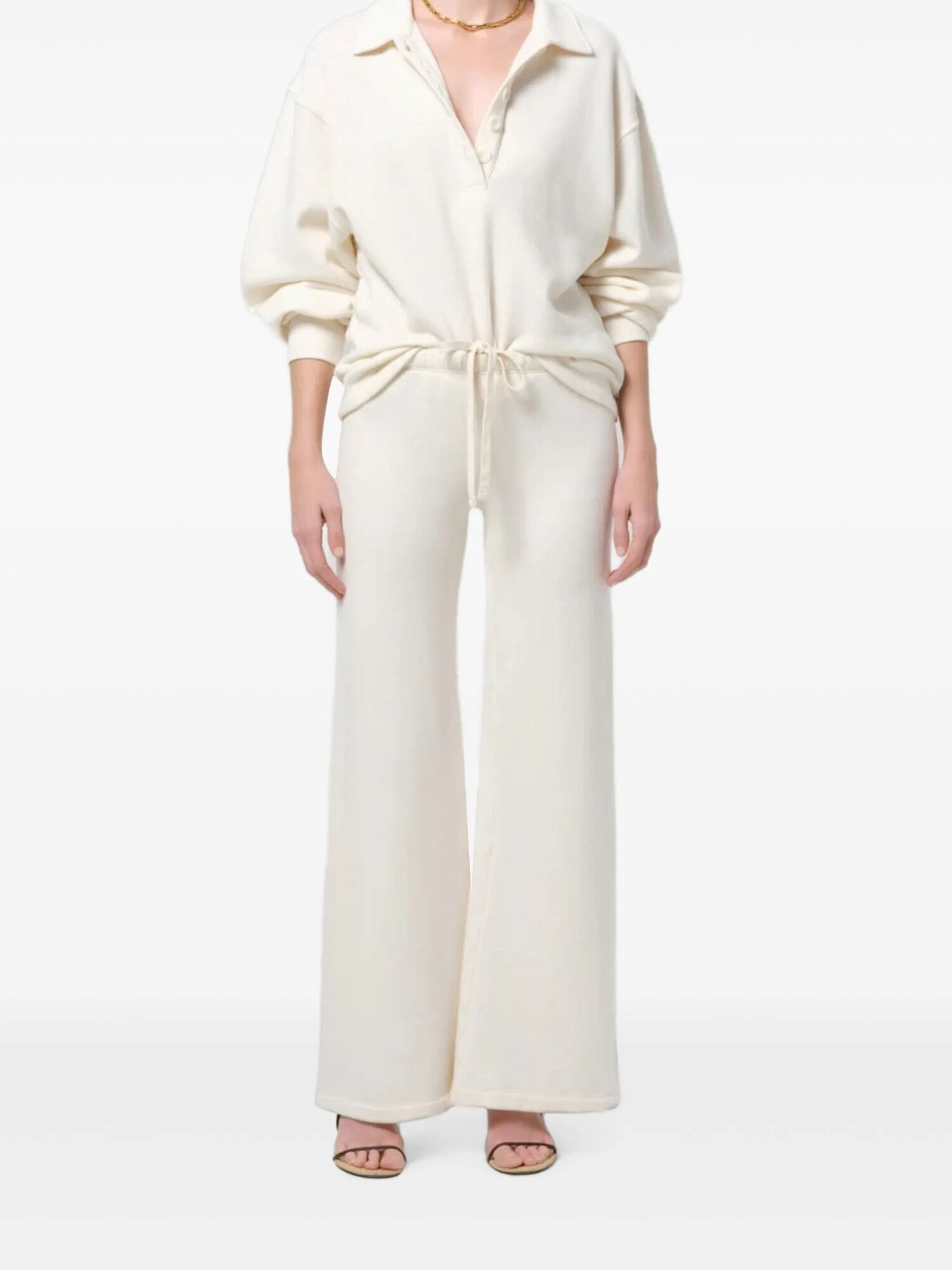 Брюки Citizens Of Humanity Nora drawstring trousers, размер XS, бежевый/белый — фото 1