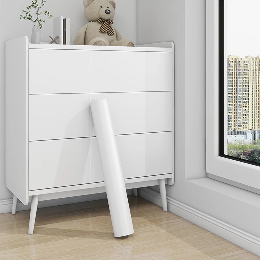 Виниловые обои самоклеящиеся водонепроницаемые современные matte white, 40cm x 500cm