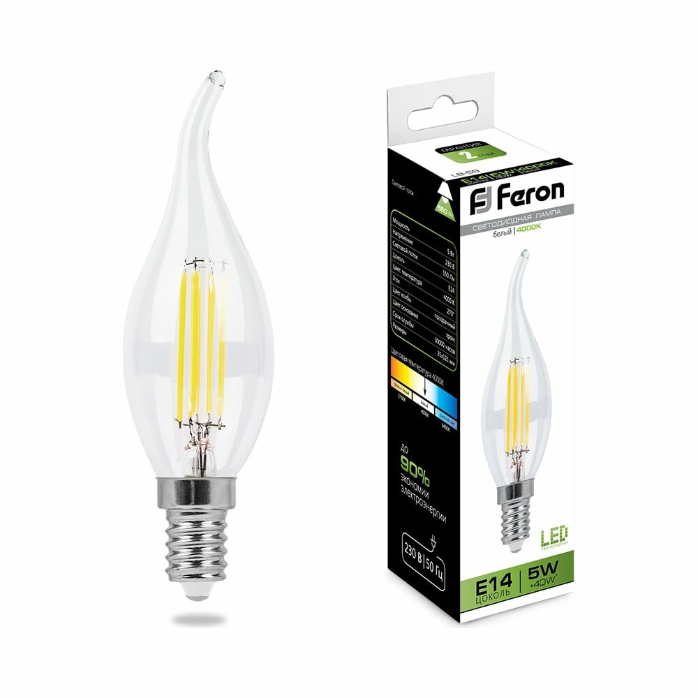 Светодиодная лампа FERON 5W 230V E14 4000K, LB-59 25576