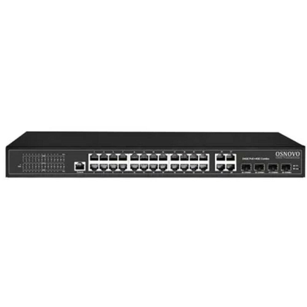 Osnovo Коммутатор Управляемый L2 PoE коммутатор Gigabit Ethernet на 24 RJ45 PoE + 4 x GE Combo Uplink, до 30W на порт, суммарно до 400W SW - 8244 L