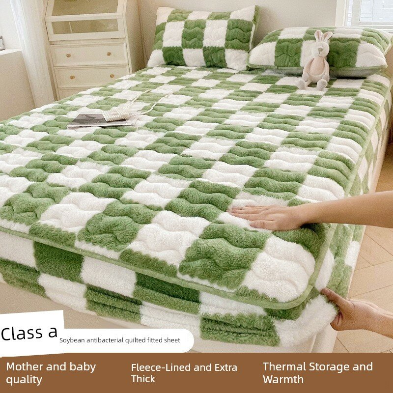 Шахматный мятный арктический флис пододеяльник одиночный: 180x200 см подходит для матраса 5-30 см толщины