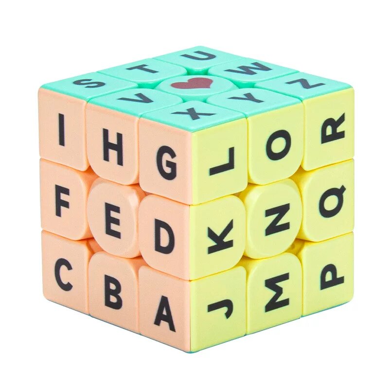 Макарон-цветной куб с алфавитом 3x3x3, развивающая головоломка