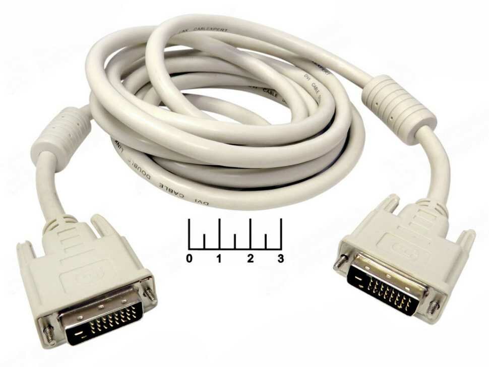 Шнур DVI-DVI-D 4.5м (фильтр) Cablexpert (серый)