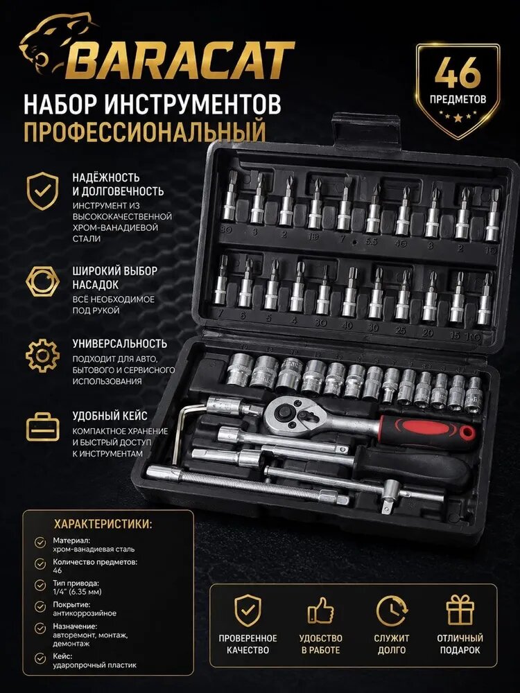Набор инструментов 46 в 1 универсальный комплект для ремонта.