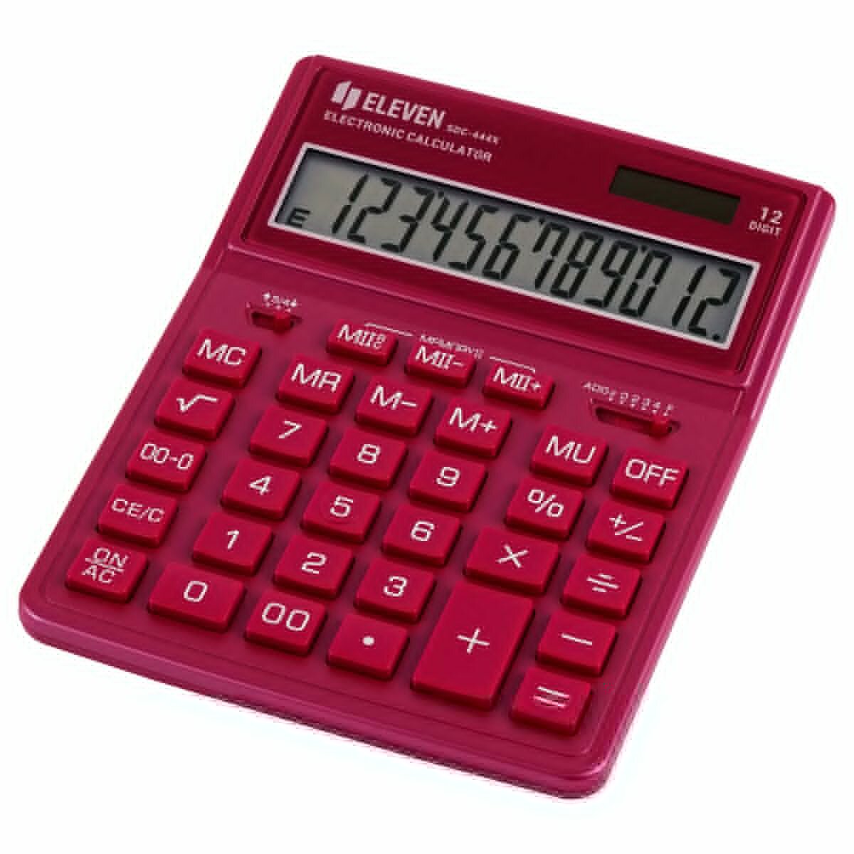 Калькулятор настольный Eleven SDC-444X-PK, 12-разрядный, двойное питание, розовый (SDC-444X-PK)