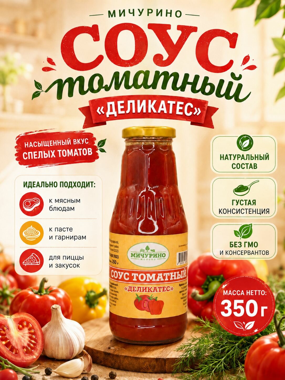 Соус томатный Мичурино "Деликатес", 350 г