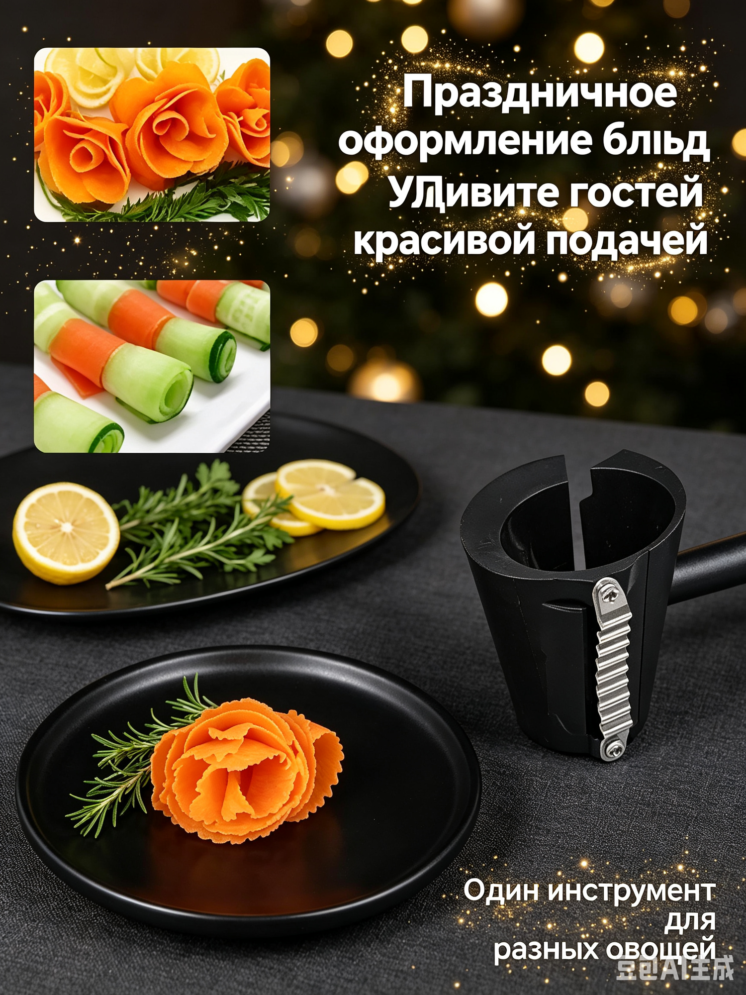 GEALFIS Набор Ножей. для Фигурной Резки Овощей и Фруктов, Антипригарные с Керамическим Покрытием, Карвинг
