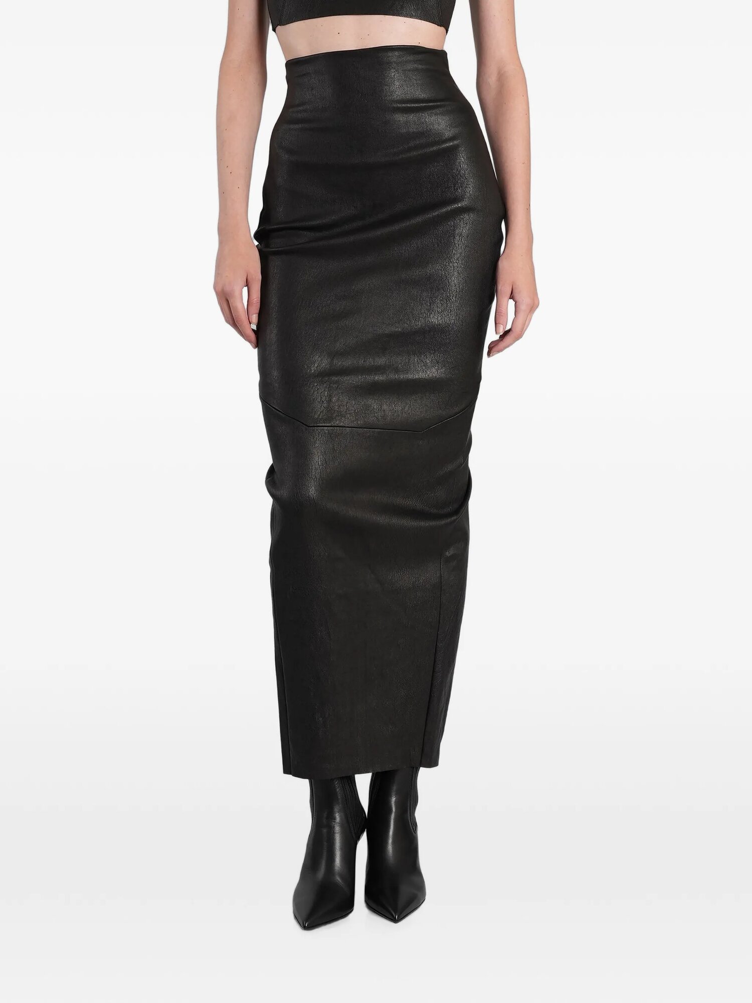 Юбка Rear-slit lambskin maxi skirt