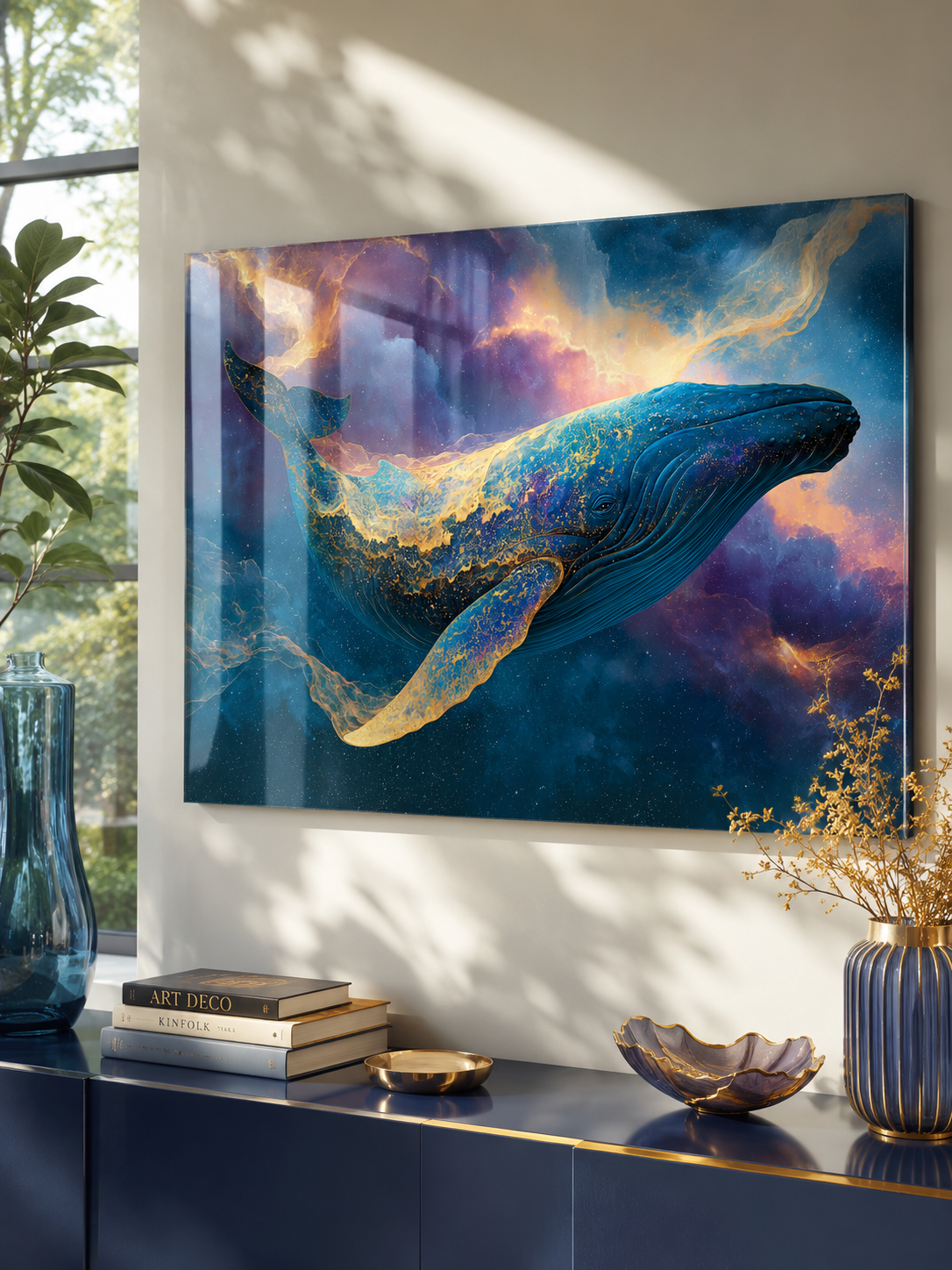 Картина интерьерная Postermarket "Кит " на стекле, 50 x 70 см.