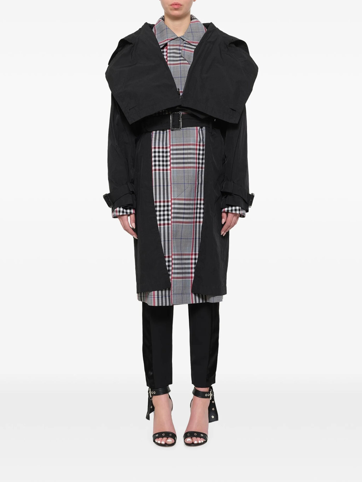 Пальто Belted oversized-collar coat