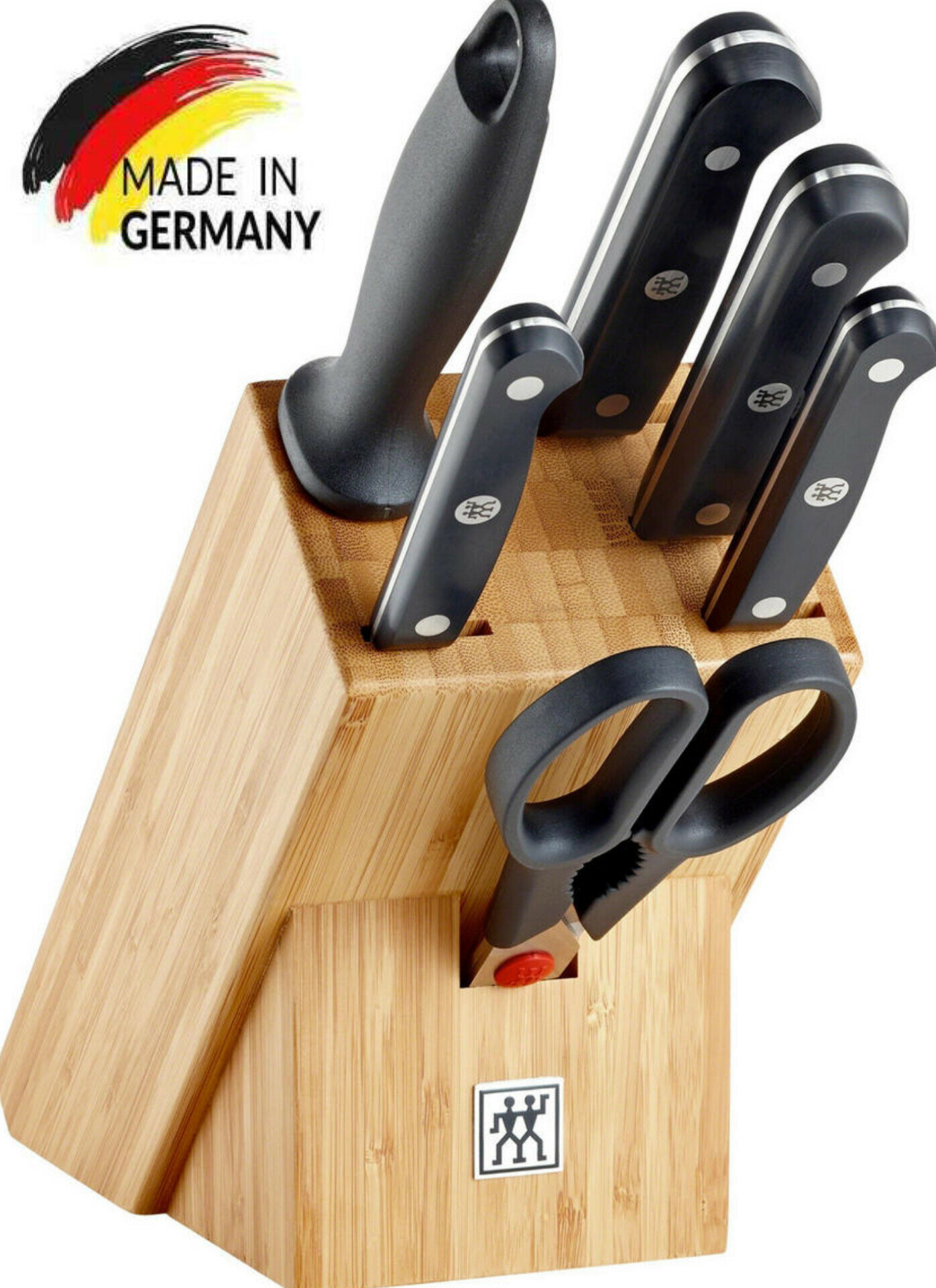 Набор ножей Zwilling Gourmet пр-ва Германия, 7 предметов в подставке из бамбука