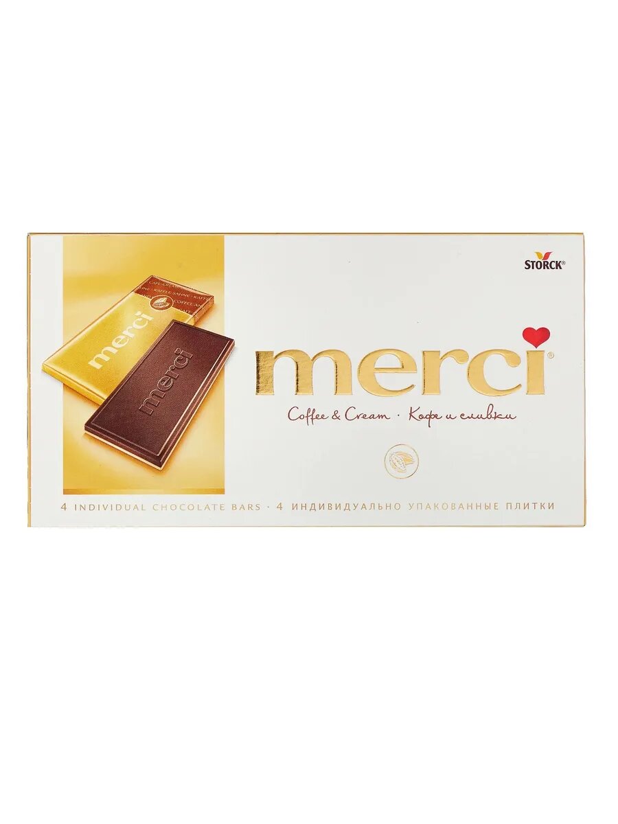 Merci Молочный с кофе и белым шоколадом, 100 г