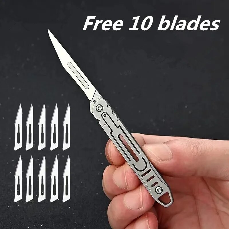 Мини-складной нож из нержавеющей стали 1 knife 10 blade