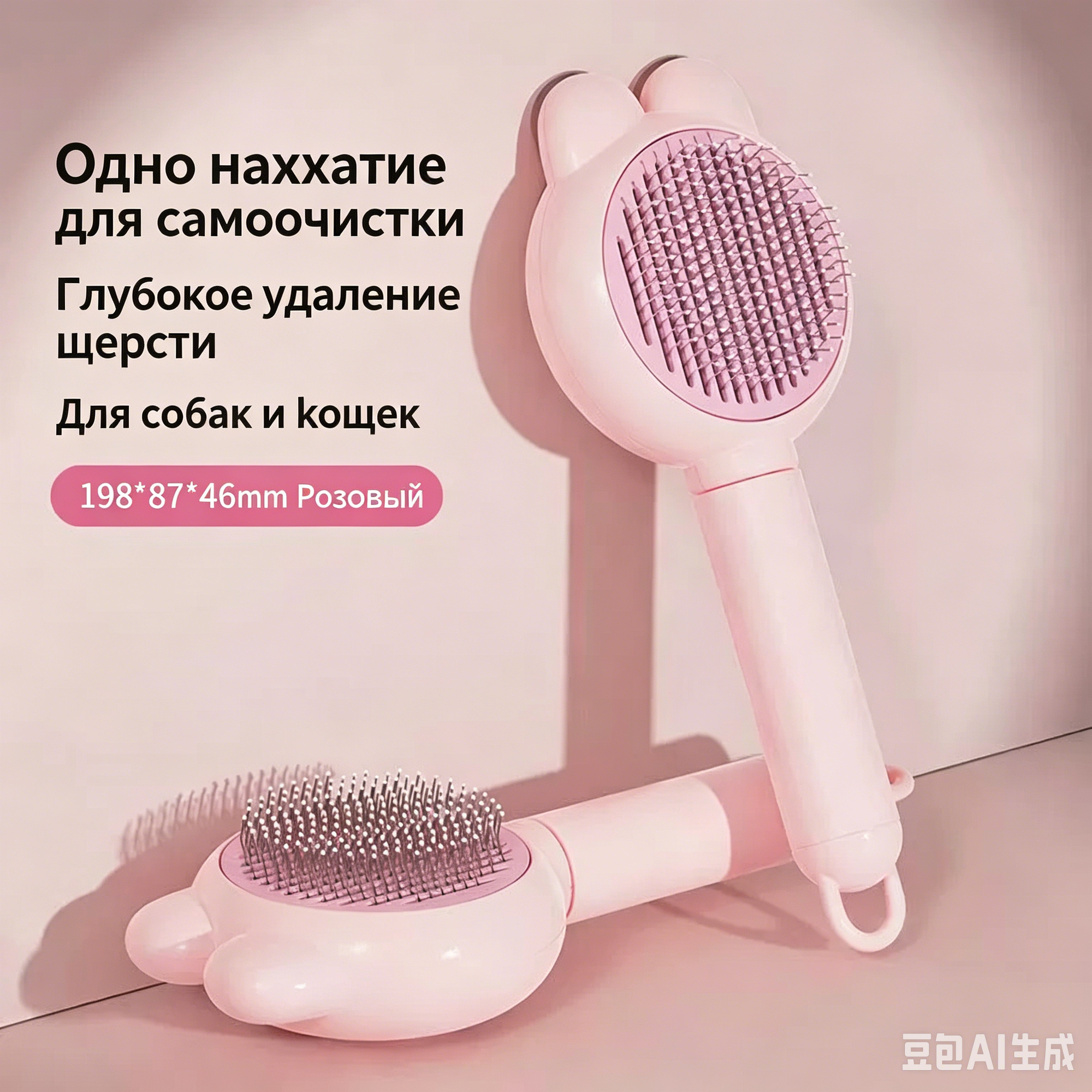 Щебенка для домашних животных Нажмите на кнопку, чтобы избавиться от выщелачивания волос, расческа для кошек, собаки