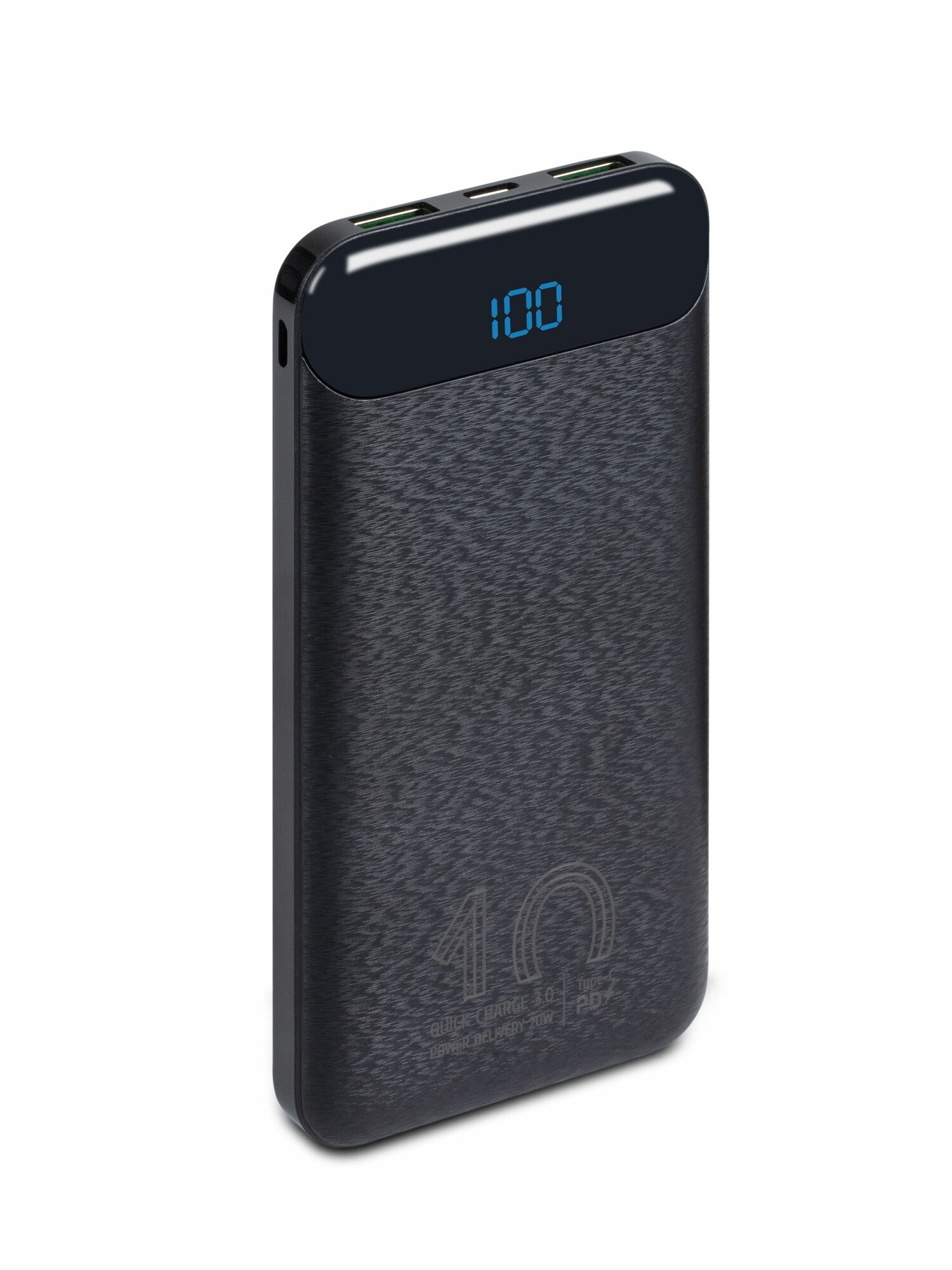 Повербанк 10000mAh RIVACASE VA2540 черный powerbank 10000, пауэрбанк для телефона, внешний аккумулятор, с быстрой зарядкой, с дисплеем, черный.