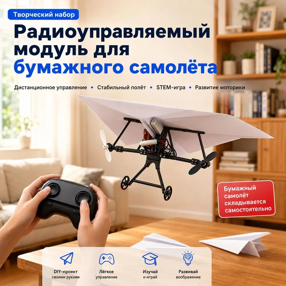 Радиоуправляемая модель бумажного самолета, DIY набор для сборки самолета, детская авиамодель на пульте управления