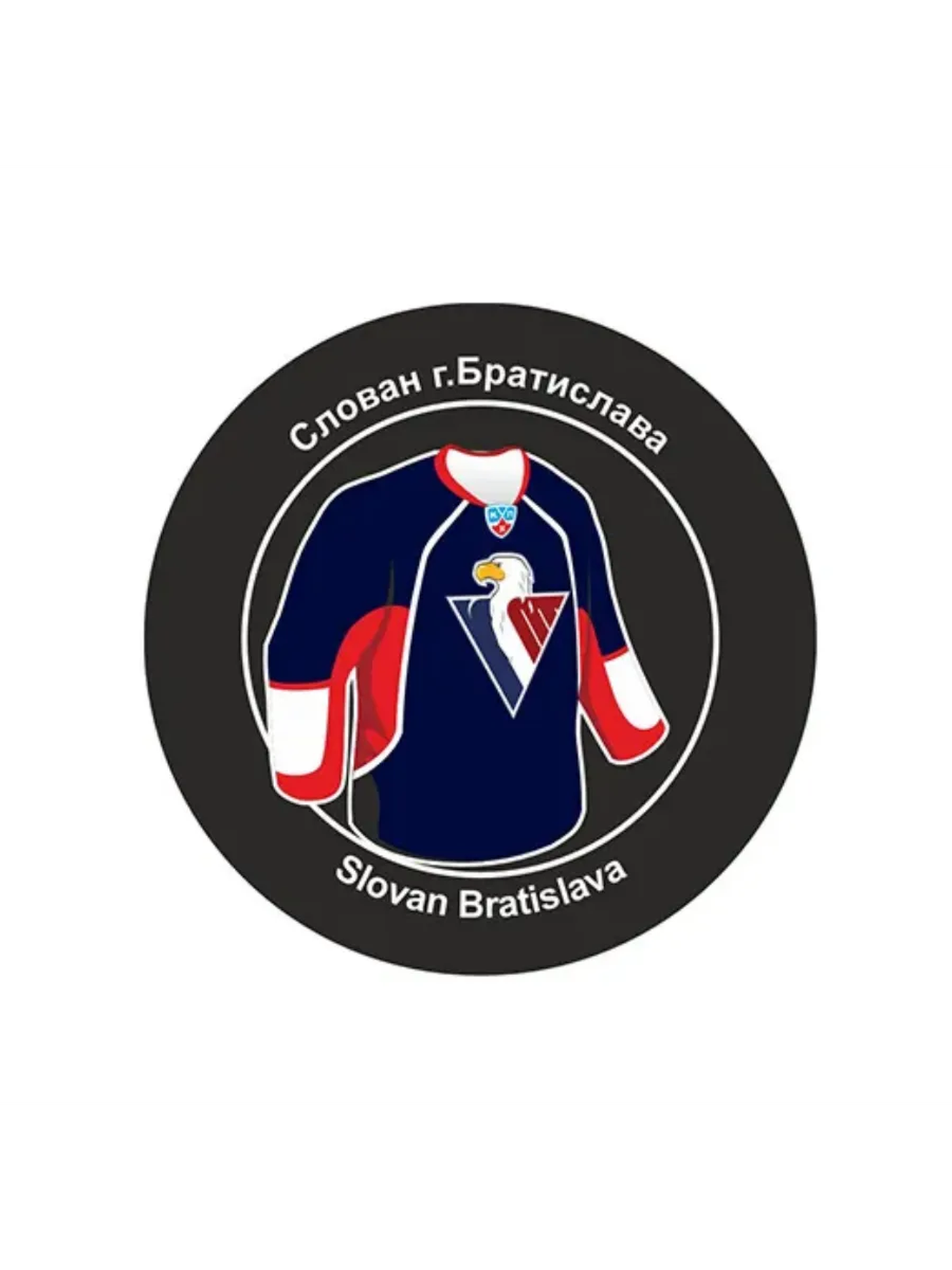 Шайба Sportfanat Хоккейный Клуб Слован Серия Jersey, 76 мм, черный