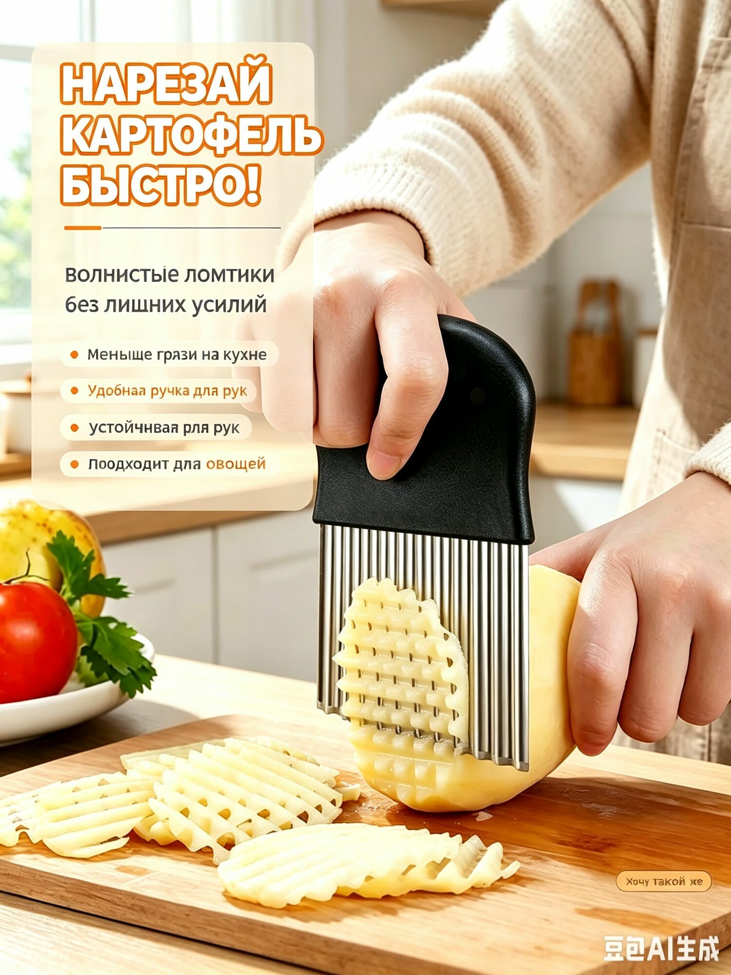 Волнистый нож для креативной нарезки овощей и фруктов Универсальный кухонный инструмент овощи фрукты нарезка