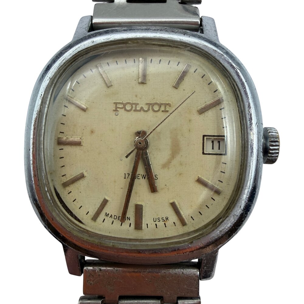 Наручные механические часы с браслетом "2614.2H - Poljot, 17 камней" 1975-1985 гг. 1-й МЧЗ, СССР