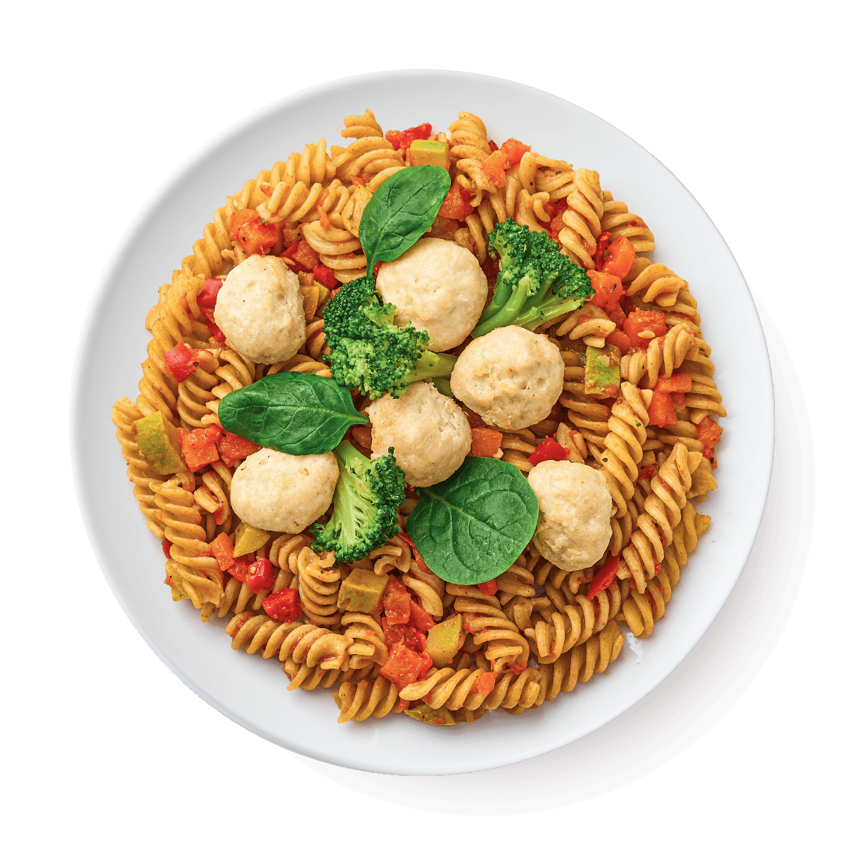 Паста цельнозерновая с овощным рагу и фрикадельками из курицы и индейки «Из Лавки»