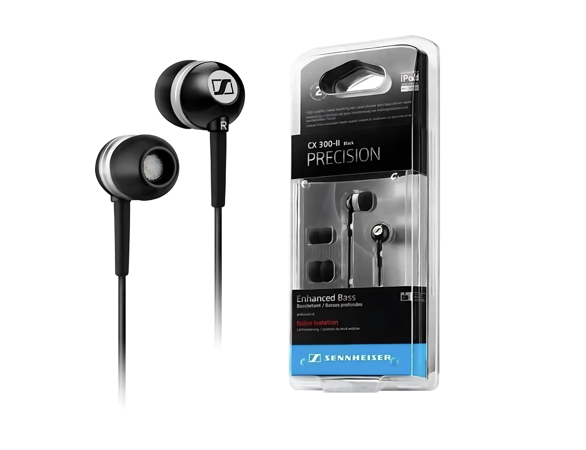 Проводные наушники Sennheiser CX 300-II, mini jack 3.5 mm, черные Точность Bass Driven В уши наушники наушники