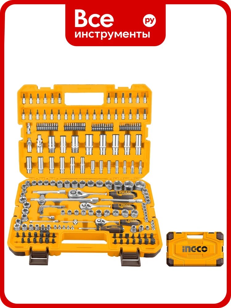 Набор головок с трещоткой INGCO 201 шт INDUSTRIAL, набор HKTS082016