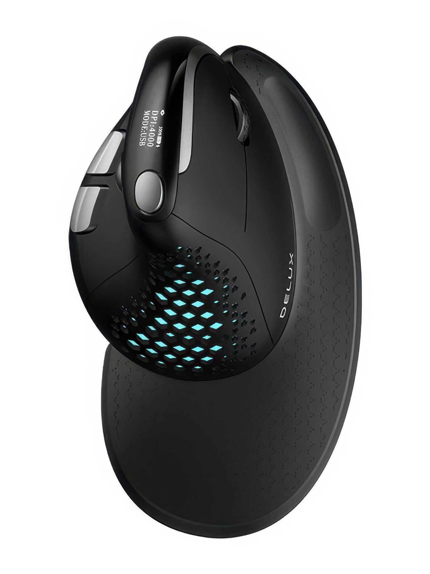 Вертикальная беспроводная игровая мышь Delux M618XSD, 4000 DPI, 2.4GHz, черный