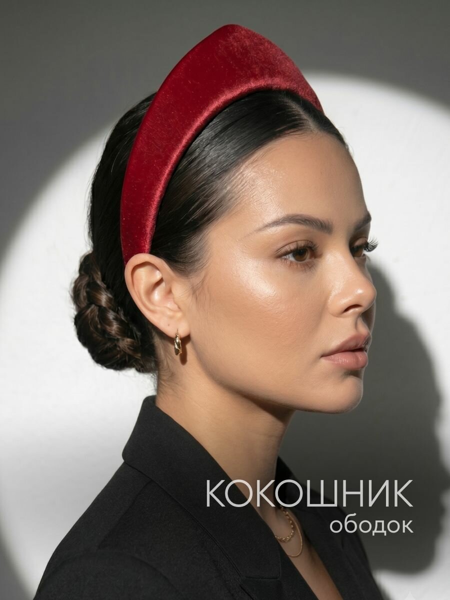 Ободок кокошник современный для волос JewelryMeverly, красный