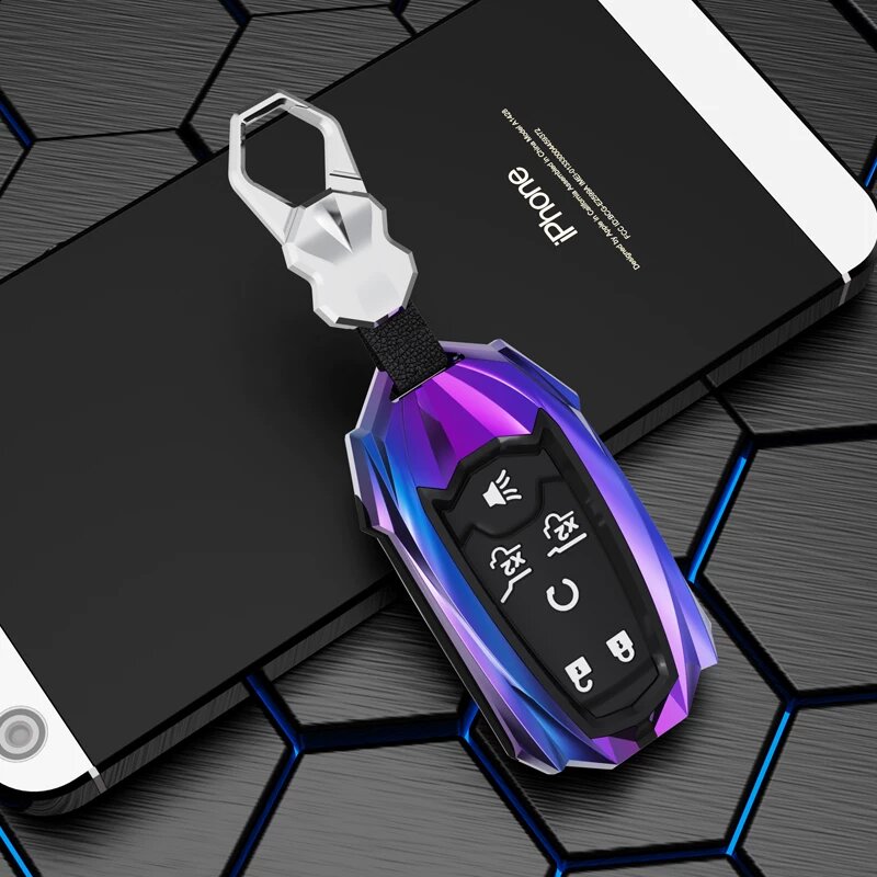 Кейс для брелока Chevrolet - L-Style, пастельный розовый с ночным светом и рисунчатой пряжкой