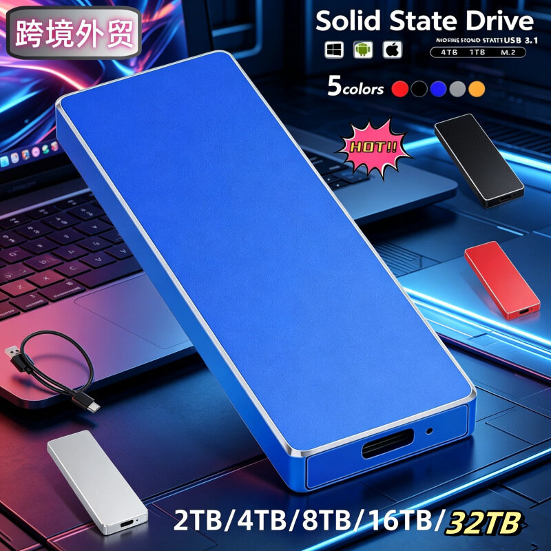 Портативный 6 ТБ SSD твердотельный накопитель USB 3.1, высокая скорость, красный