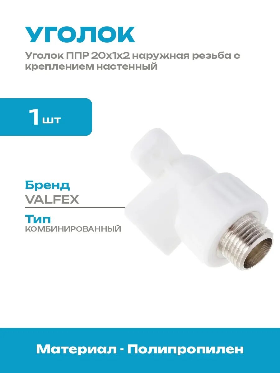 Уголок для смесителя полипропилен 20x1x2 с планкой настенный