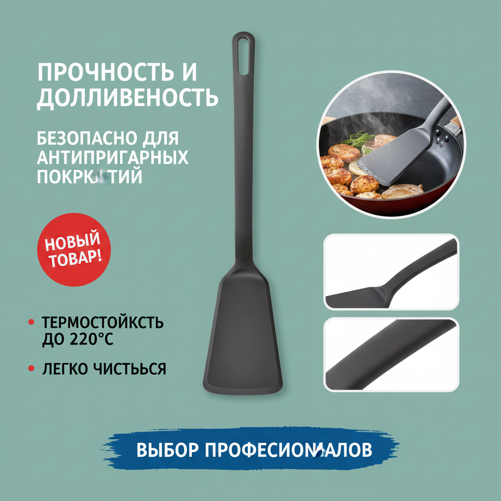 Лопатка кулинарная 31 см деревянная бамбуковая 1 шт