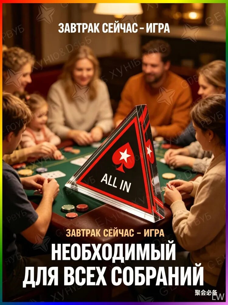 Фишка All In для покера из акрила / Кнопка All In / Аксессуары для покера / Фишка сувенир