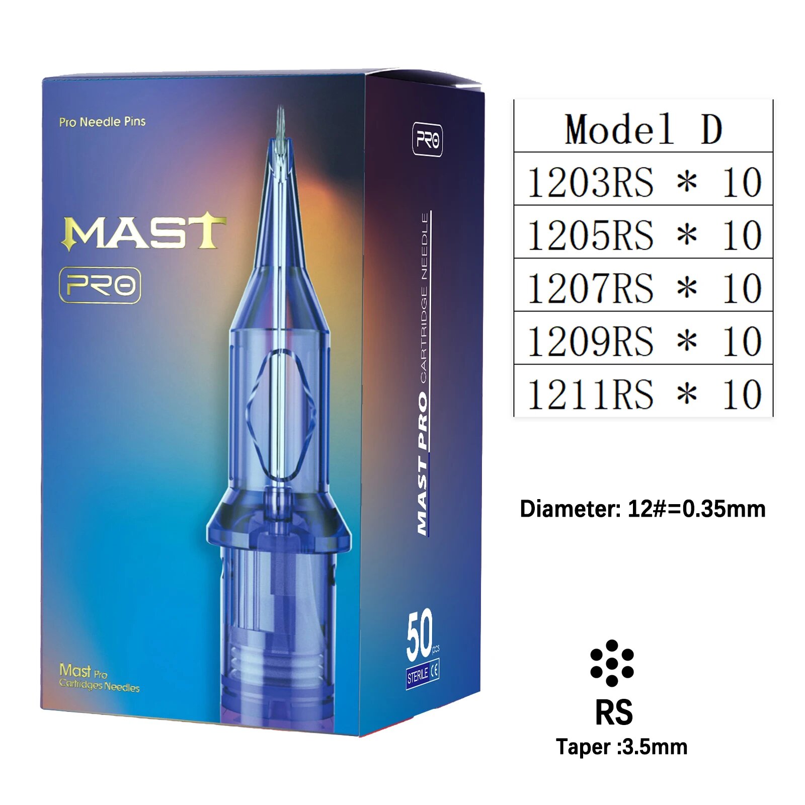 Mast PRO картриджные иглы для тату, 50 шт.