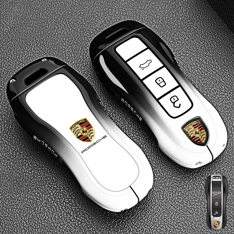 Ключевой чехол Porsche A Style с одинарной оболочкой, черный для мужчин, совместимый с Cayenne Macan Panamera 911 Taycan