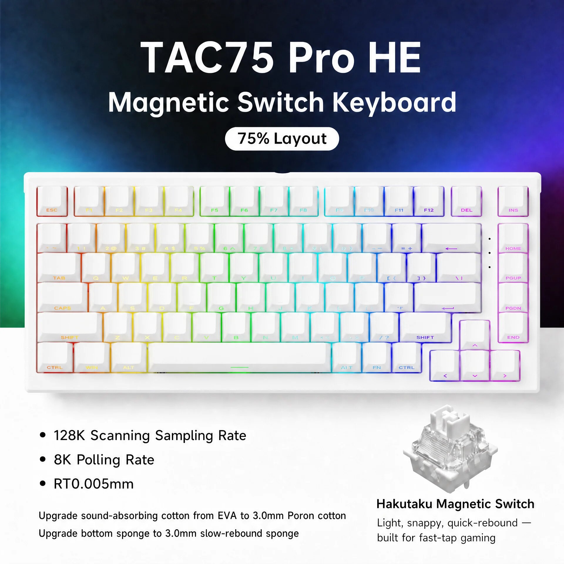 Механическая игровая клавиатура AKKO TAC75 HE 75%