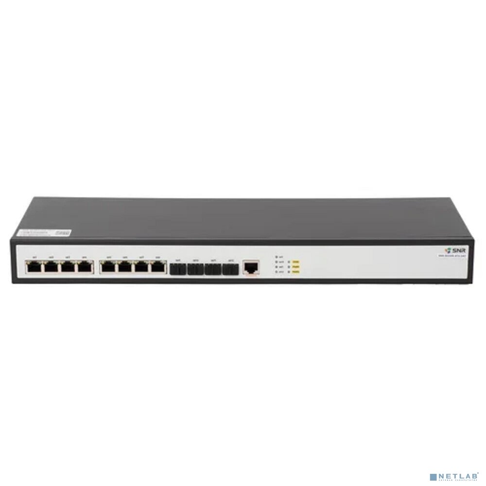 SNR SNR-S5310X-8TX-2AC Управляемый коммутатор уровня 2+, 8 портов 1/2.5/5/10GBASE-T, 4 порта 1/10G SFP+, два встроенных БП ~220V AC