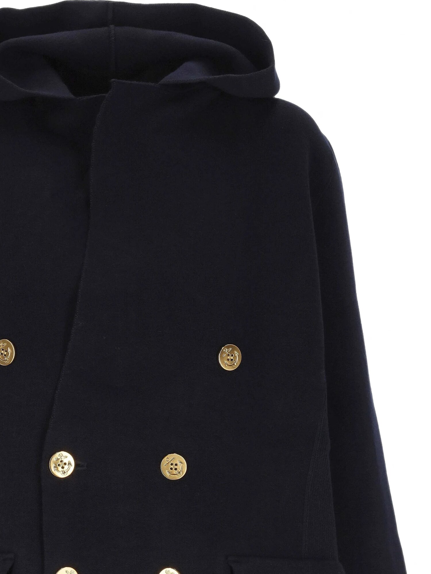Пальто Sacai Double-breasted hooded coat, размер 42, синий — фото 1