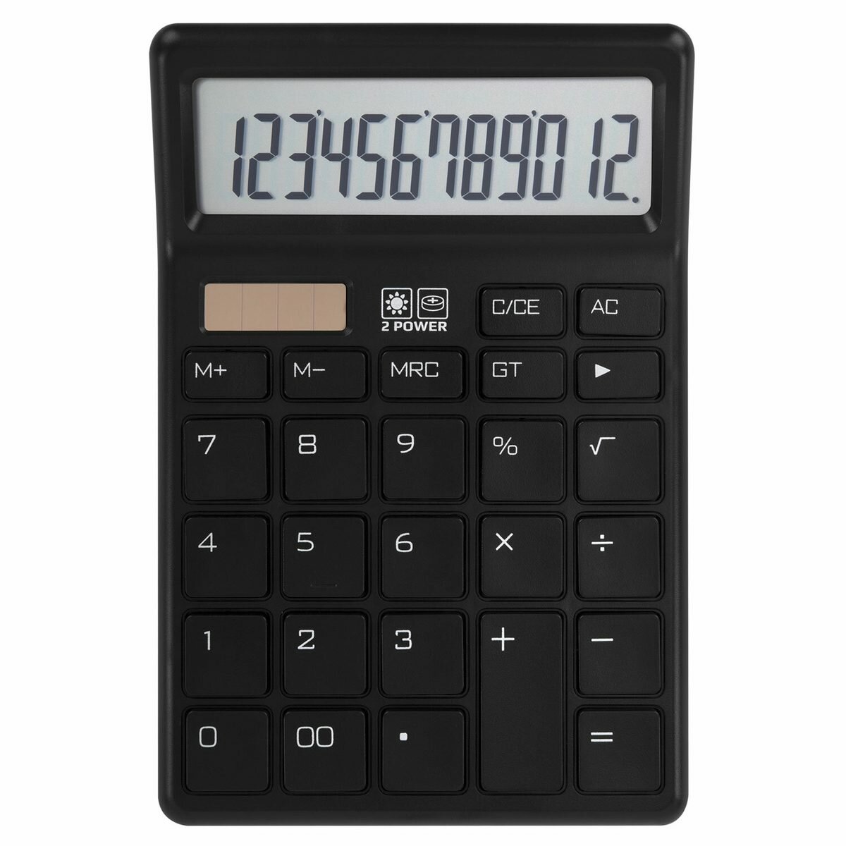 Калькулятор настольный Brauberg CH-12-BK, 12-разрядный, двойное питание, черный (272958), 20шт.