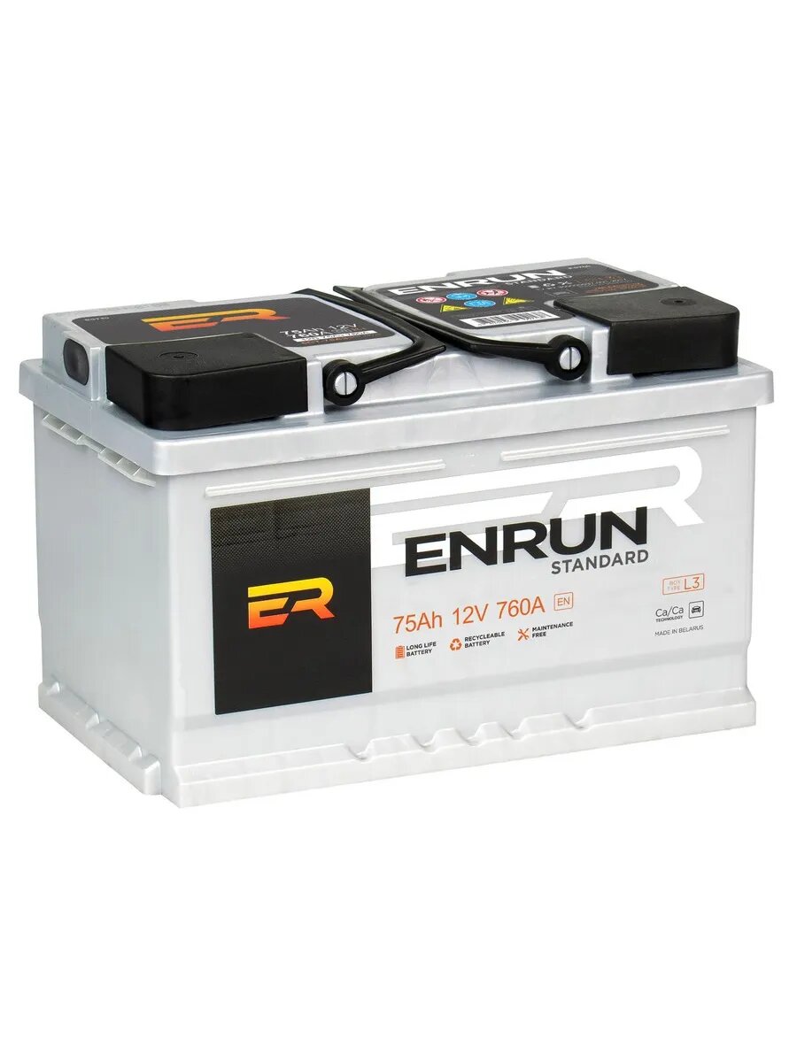 Аккумулятор ENRUN Standart 75А/ч прямой L+ L3 EN 760 А