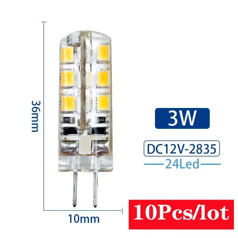 Светодиодная лампа G4 3W 2835 DC12V Warm White