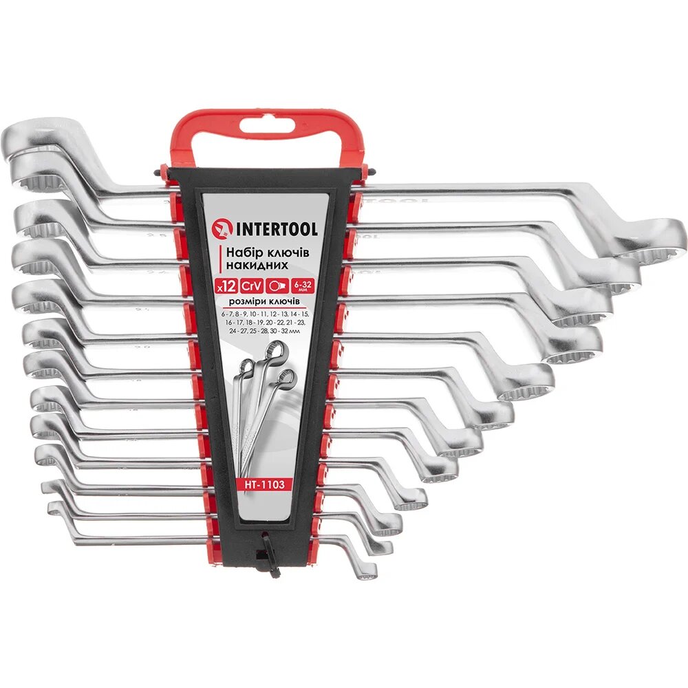 INTERTOOL Набор ключей накидных 12шт, 6-32мм, Cr-V HT-1103