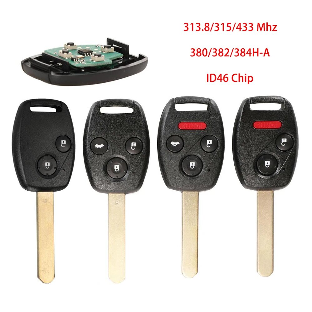 Пульт Дистанционного Управления Jingyuqin Для Honda Accord CR-V Civic 313.8 380H-A Key, 2 Button