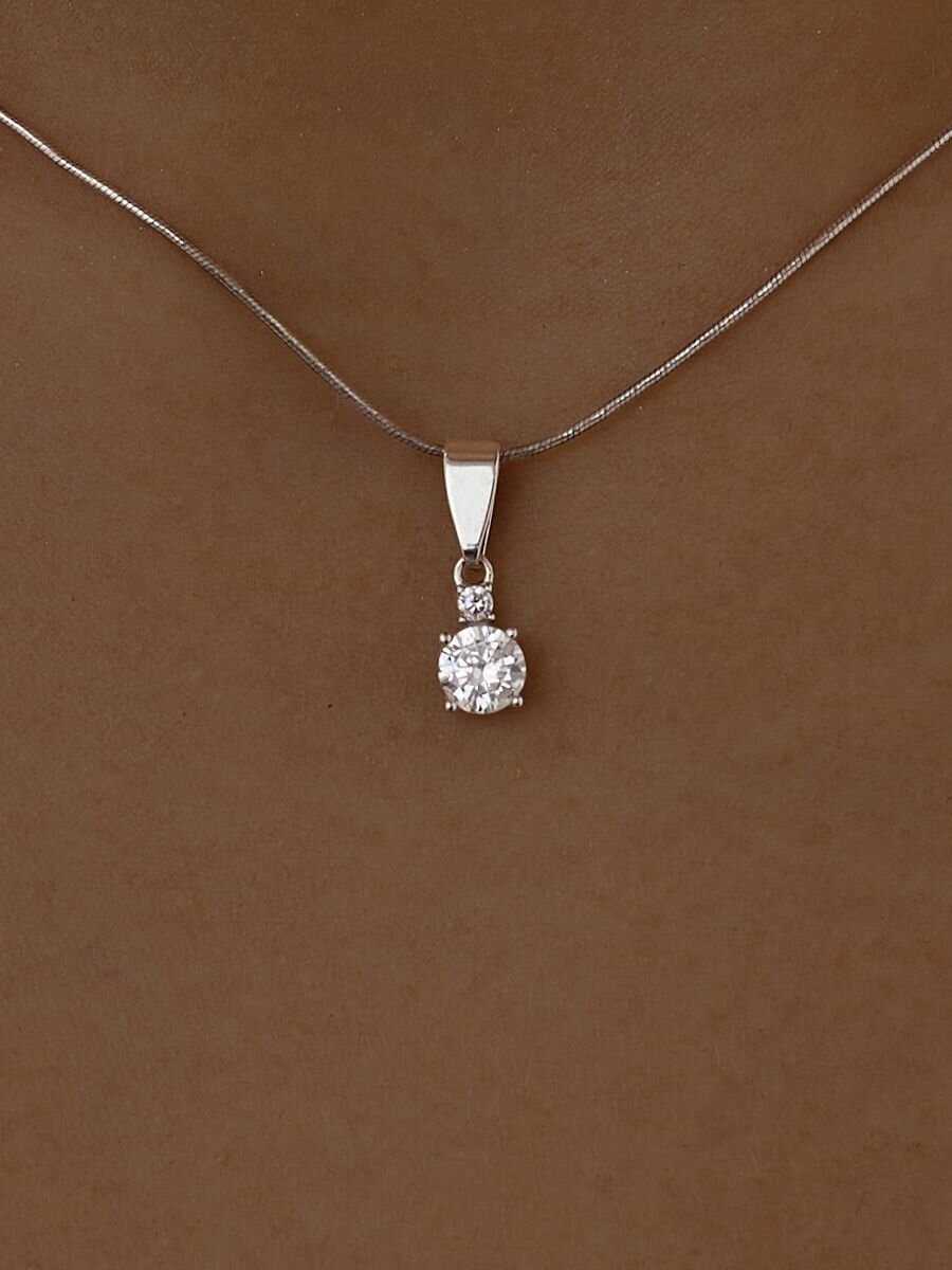 Подвеска, серебро, 925 проба, родирование, фианит