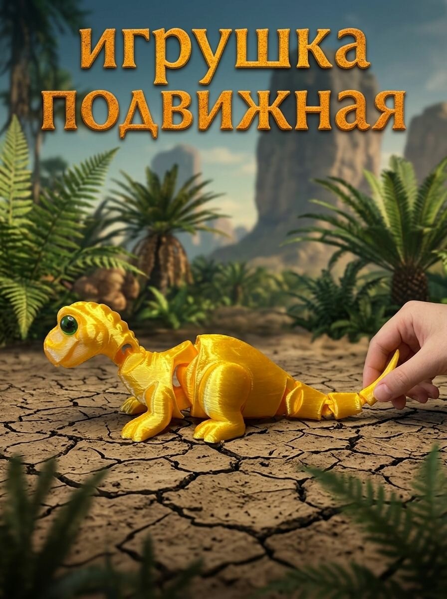 Динозаврик Аррр 3Д игрушка подвижная