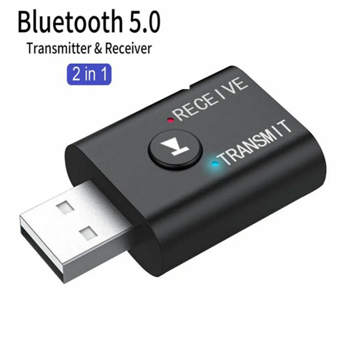 Автомобильный Bluetooth адаптер (2in1) AUX Wireless YET-TR6 (черный)