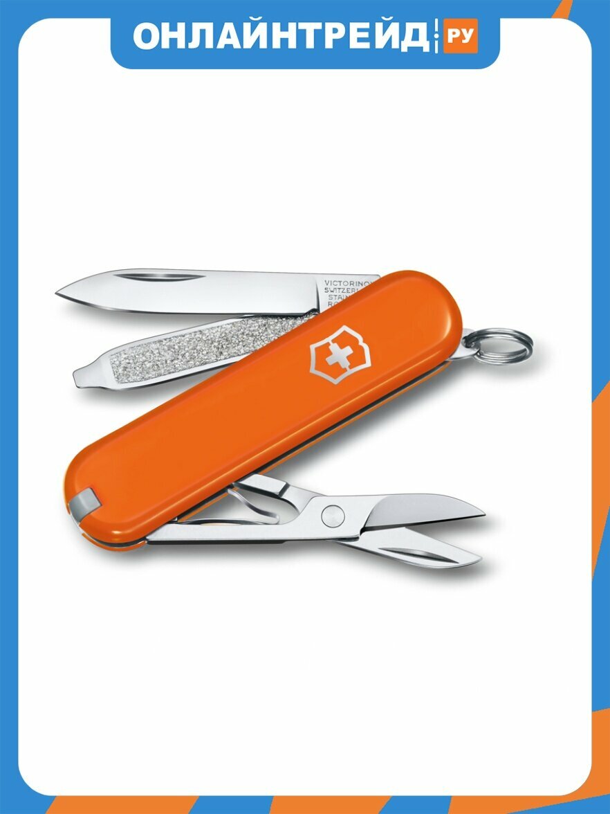 Нож-брелок Victorinox Classic SD Colors Mango Tango, 58 мм, 7 функций, оранжевый